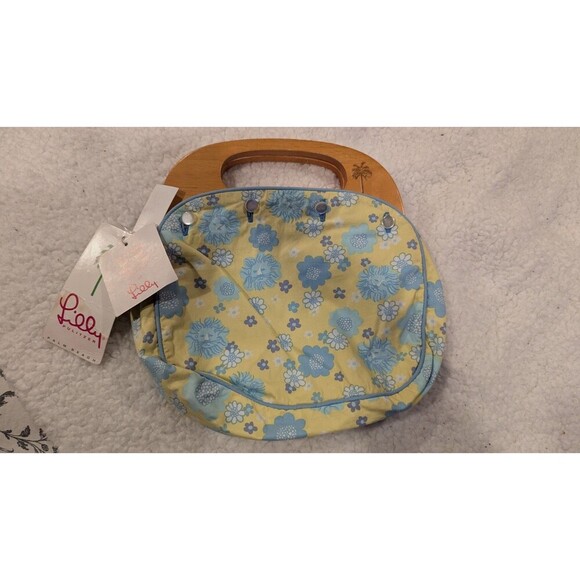 Lilly Pulitzer | Bags | Vintage Lilly Pulitzer Bermuda Bag Wood Handle ...